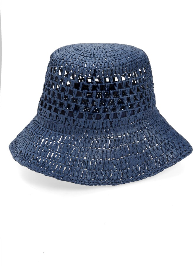 LITA by Ciara Open Weave Straw Bucket Hat - ShopStyle