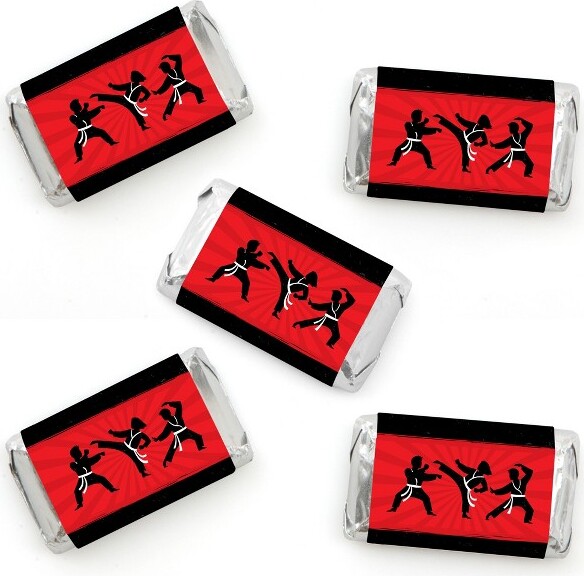 Big Dot of Happiness Karate Master - Mini Candy Bar Wrapper Stickers ...