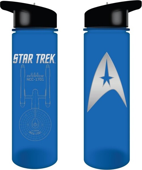 Star Trek U.S.S. Enterprise Shield Symbol 24 Oz Blue Reusable Water ...