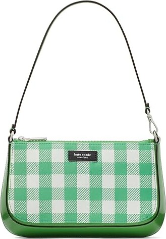 Kate Spade Sam Icon Gingham Field Fabric Mini Pochette (Candy Grass ...