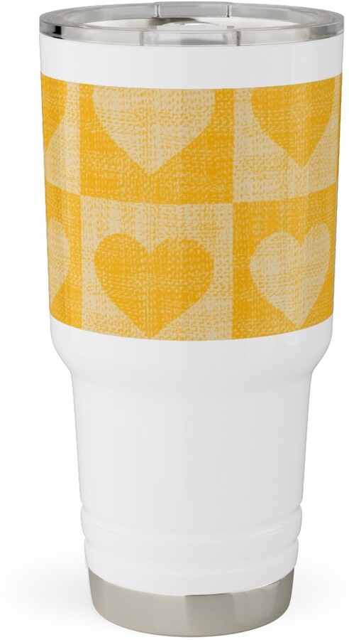 Shutterfly Travel Tumblers: Love Hearts Check - Yellow, 30oz - ShopStyle Drinkware & Bar Tools