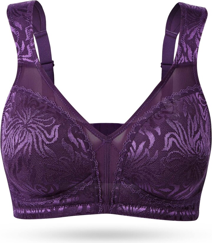 WingsLove Women's Full Cup Minimizer Bra Wide Straps Non-Wired No ...