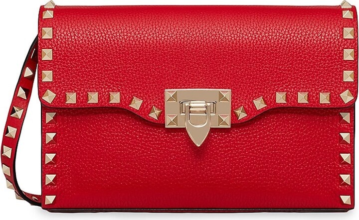 Valentino Garavani Small Rockstud Grainy Calfskin Crossbody Bag - ShopStyle