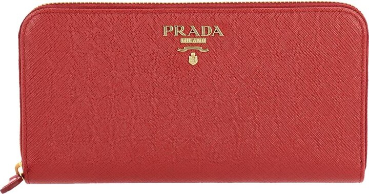 Prada logo-plaque continental wallet - ShopStyle