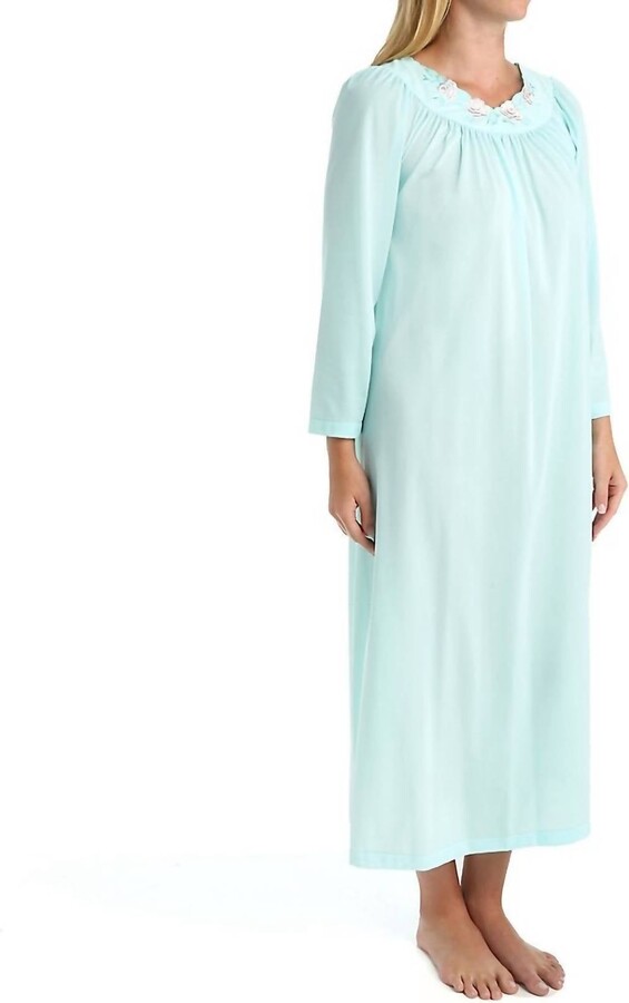 Shadowline Lingerie Petals 53 Inch Long Sleeve Gown In Seafoam - ShopStyle Nightgowns