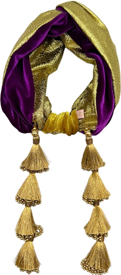 Julia Clancey - Gold Violet Snazzy Dorado Turban Twist - ShopStyle Hats