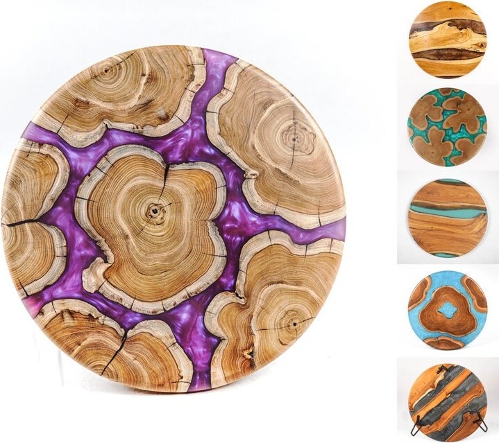 Etsy Resin Coffee Table, Round Wood Coffee Table, Circular Epoxy Live ...
