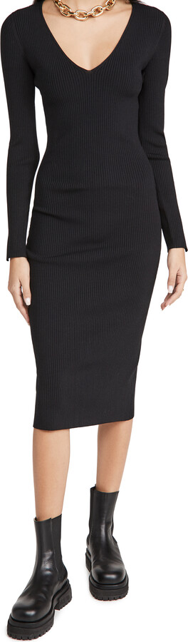 SIMKHAI Deep Rib Open Neck Dress - ShopStyle