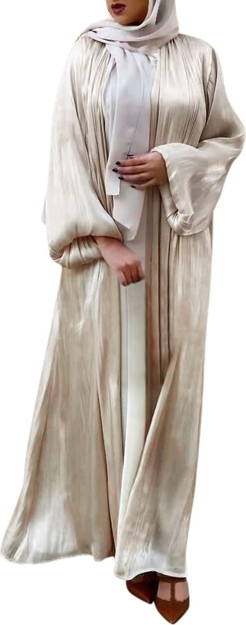 VESNIBA Muslim Prayer Dress Women's Muslim Plain Cardigan Middle East ...