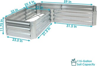 Sunnydaze Decor L-Shaped Galvanized Steel Raised Garden Bed Corner ...