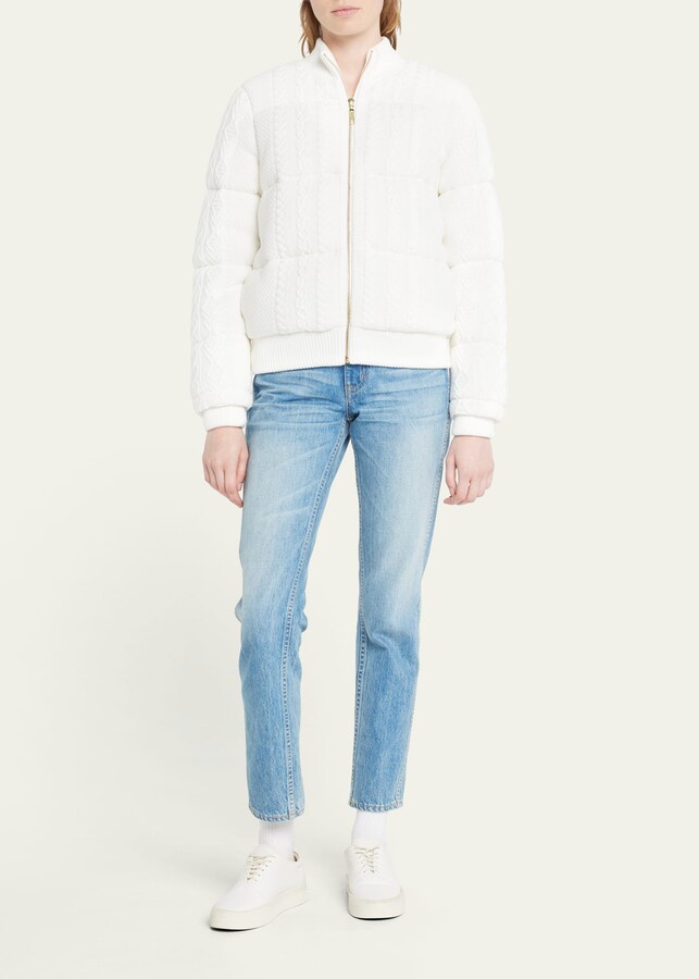 LoveShackFancy Andora Cable-Knit Bomber Jacket - ShopStyle
