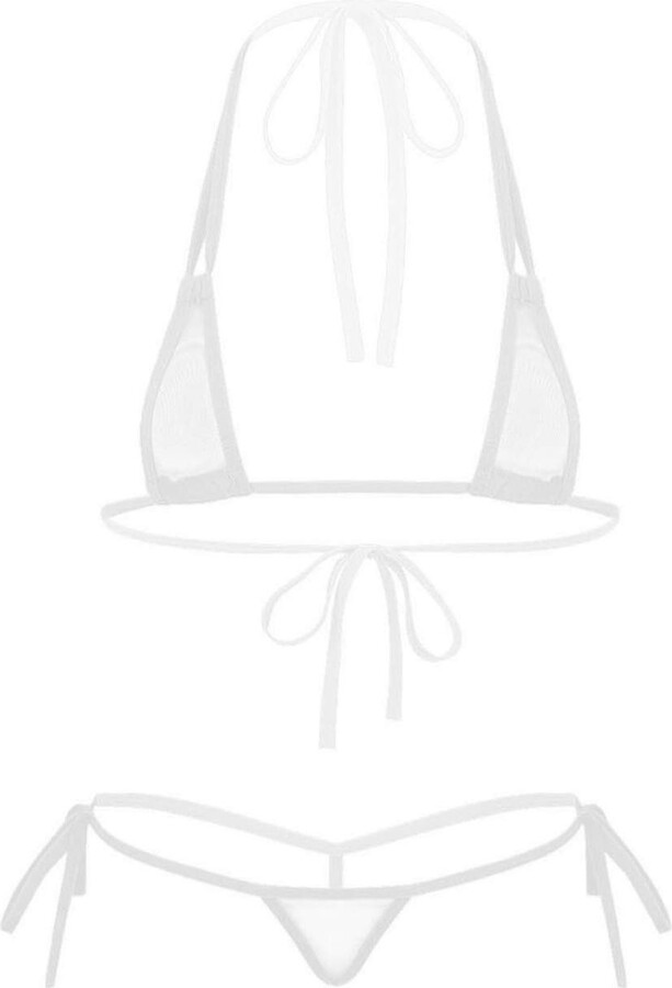 Kaerm Womens Sheer Mini Micro Bikinis See Through Brazilian G-String ...
