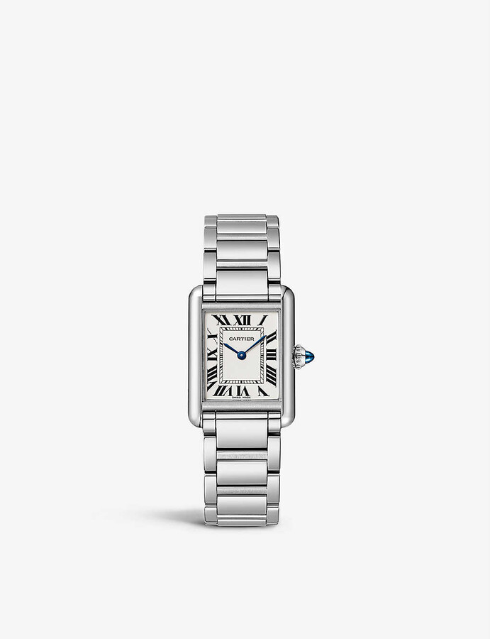 Cartier WSTA0051 Tank Must small stainless-steel quartz watch - ShopStyle