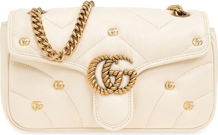 Gucci Gg Marmont Logo Plaque Small Shoulder Bag - ShopStyle