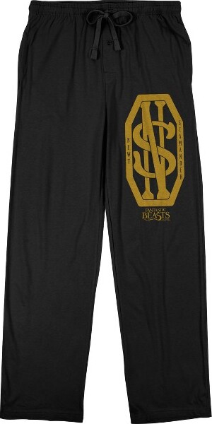 Fantastic Beasts Newt Scamander Monogram Men's Black Sleep Pajama Pants ...
