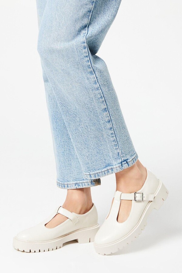 Faith Naevias Chunky T-bar Mary-jane Shoes - ShopStyle Flats