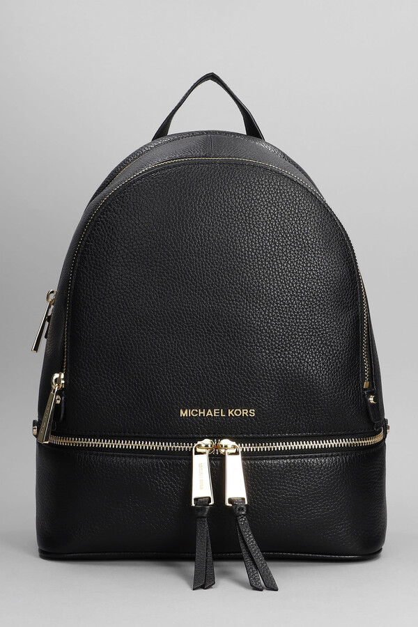 Michael Kors Rhea Backpack In Black Leather - ShopStyle