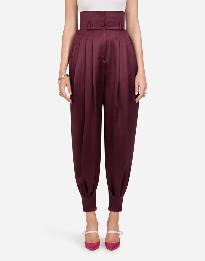Dolce & Gabbana Satin Balloon Trousers - ShopStyle Pants