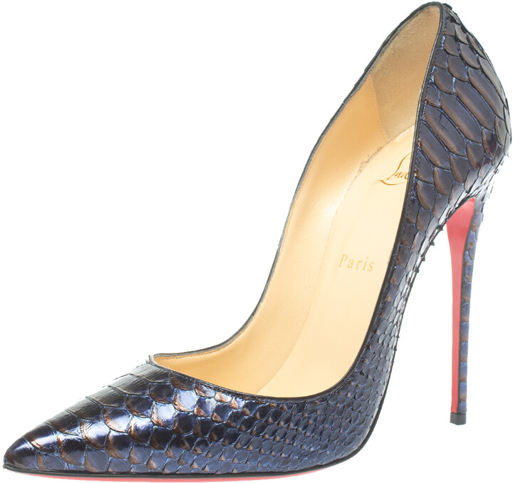 Christian Louboutin Two Tone Python So Kate Pointed Toe Pumps Size 39.5 ...