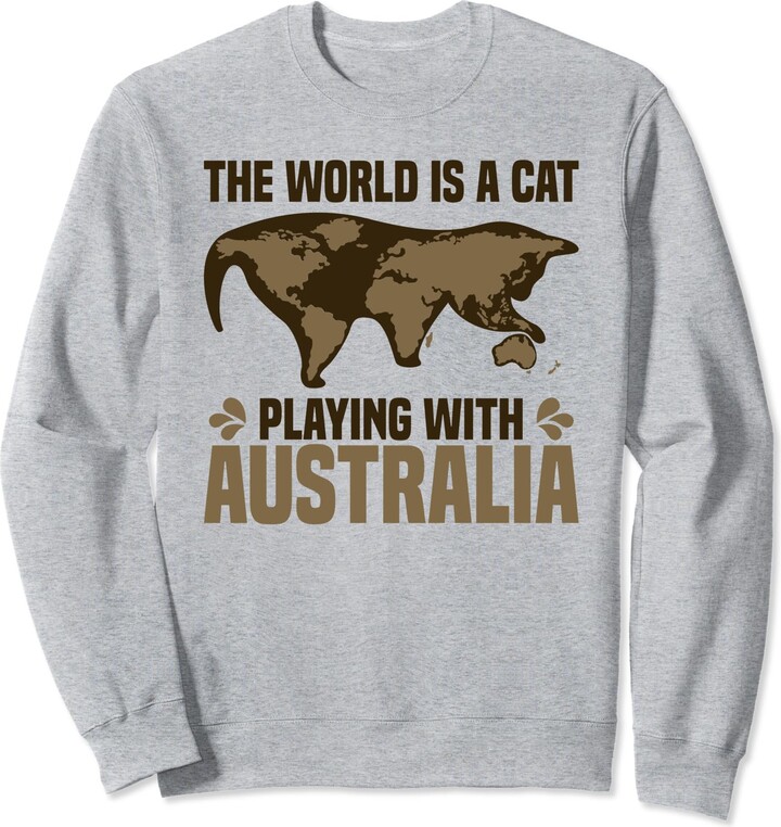 FRESAN Traveller World Map For Cat Lover Australia The World Is A Cat ...