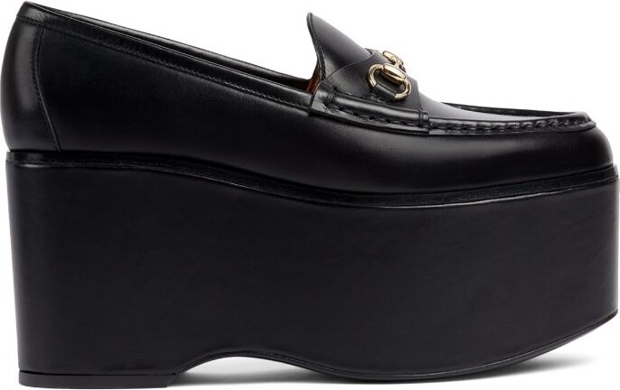 Gucci Canvas Horsebit Platform Loafers - ShopStyle