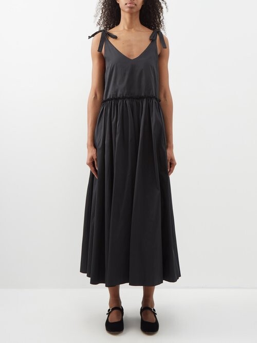 The Meaning Well - Felicity Tie-shoulder Upcycled Taffeta Midi Dress ...