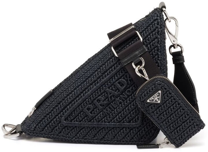 Prada raffia Triangle shoulder bag - ShopStyle