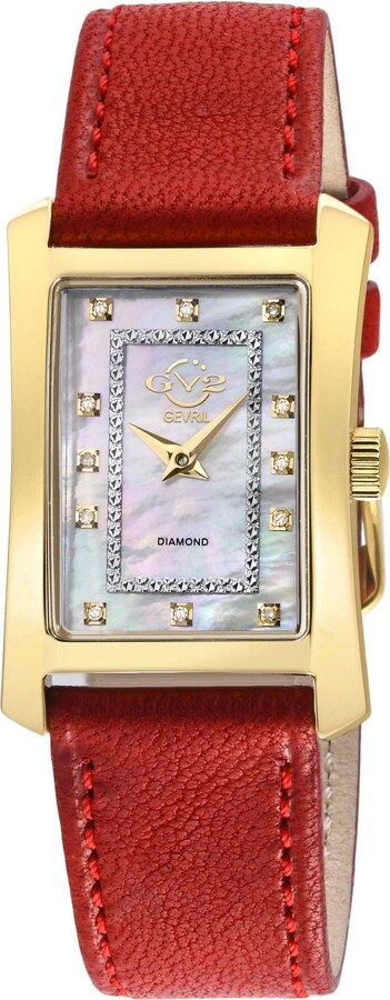GV2 Luino Diamond 14602 Leather Swiss Quartz Watch - ShopStyle