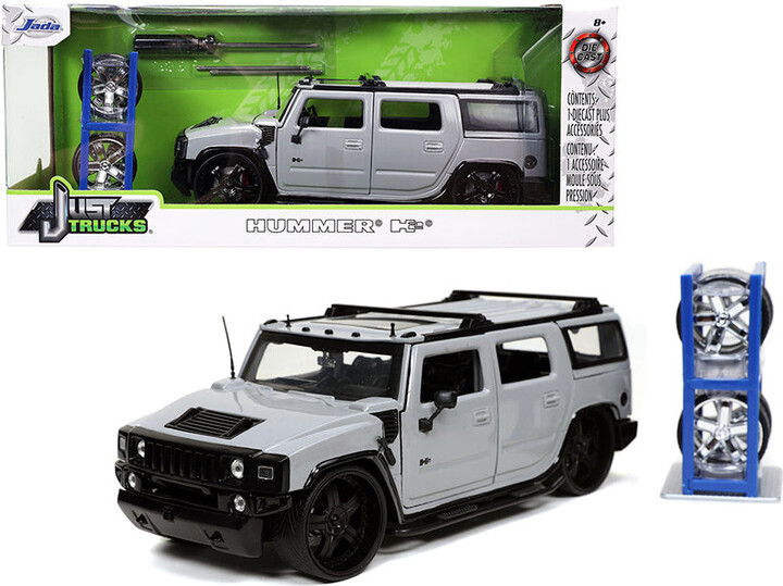 Hummer H2 Gray with Extra Wheels "Just Trucks" Series 1/24 Diecast ...