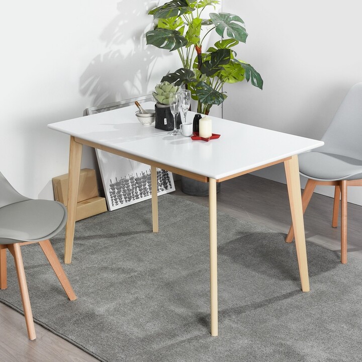 IGEMAN 47.2" Modern Dining Table, Solid Wood Dining Table Leisure ...
