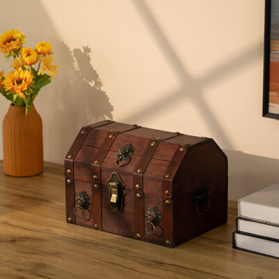 Williston Forge Lockehaven Handmade Pirate Treasure Chest with Lockable ...