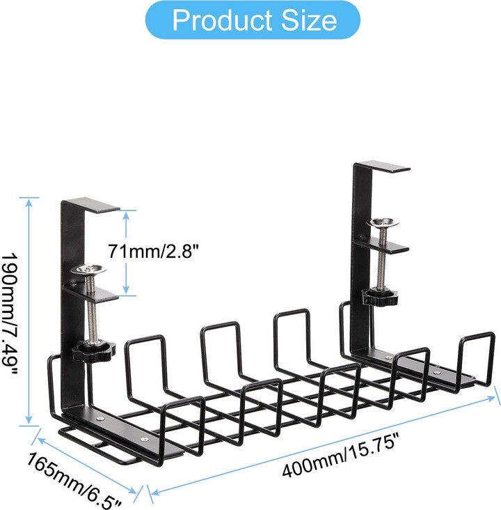 Unique Bargains Cable Management Tray Under Desk, Wire Management Rack ...