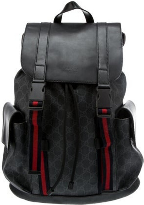 Gucci GG Supreme Web Double Buckles Backpack - ShopStyle