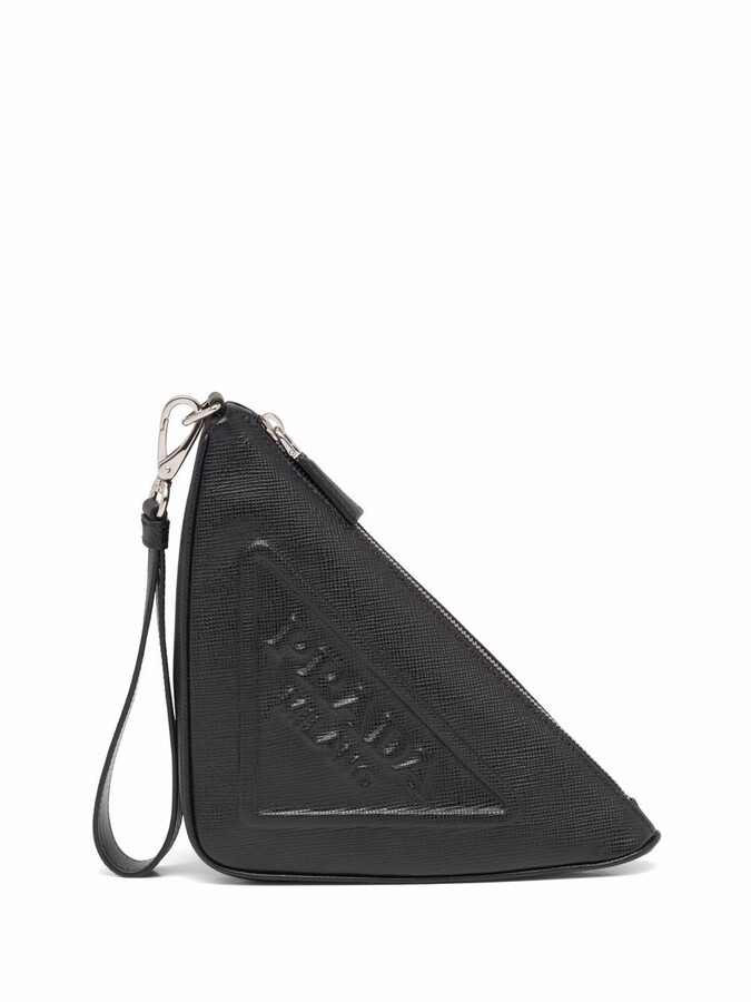 Prada Leather Triangle Pouch - ShopStyle Briefcases