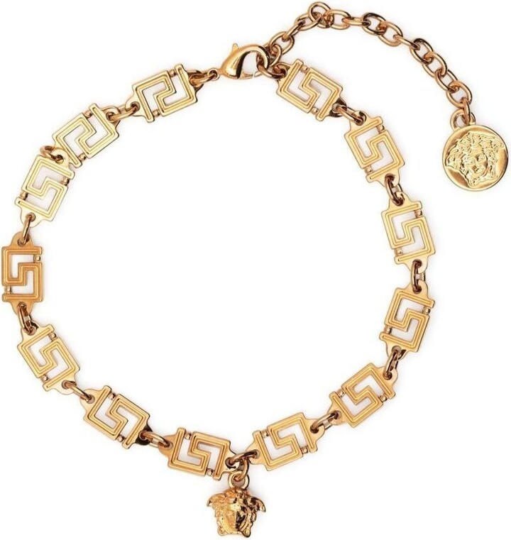 Versace Greca Bracelet With Medusa Charm In Gold-tone Brass Man - ShopStyle