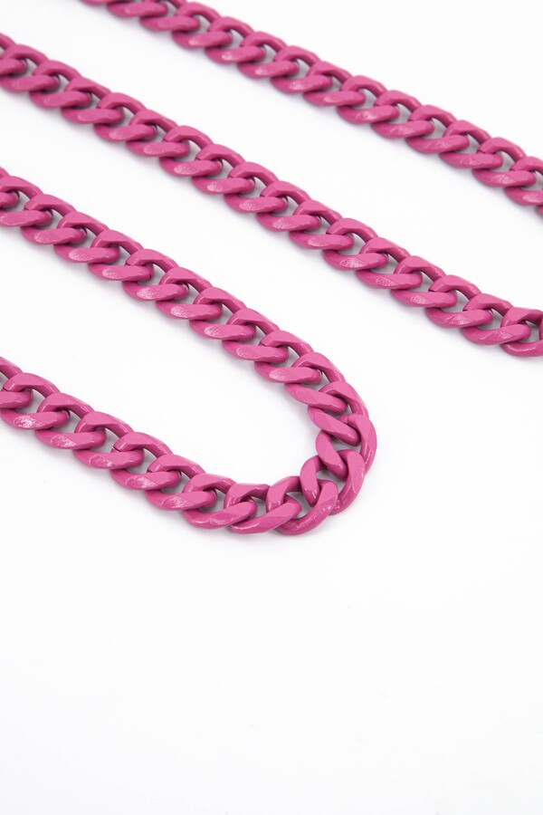 Sarta Chain Link Acrylic Bag Strap in Pink - ShopStyle