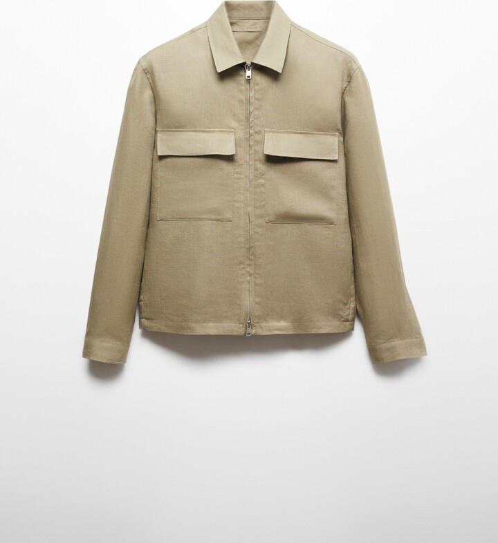MANGO Men's Zipper Linen Jacket - ShopStyle