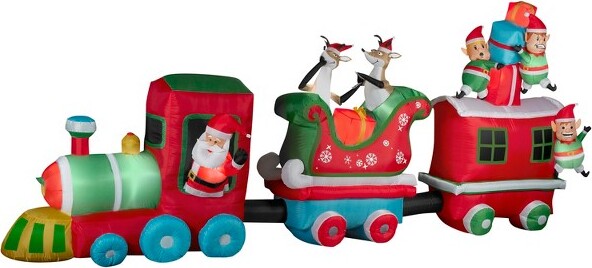 Gemmy Colossal Christmas Inflatable Train, 6.5 ft Tall, Multi ...