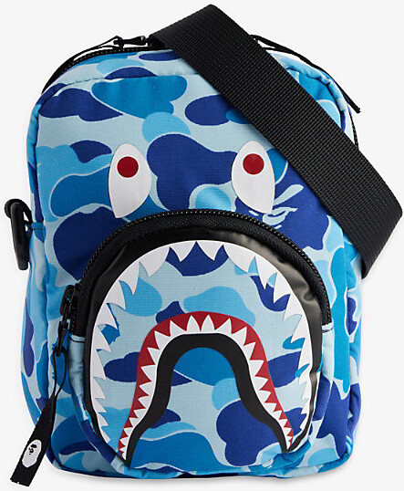 A Bathing Ape Blue Camo Shark Mini Shell Cross-body bag - ShopStyle