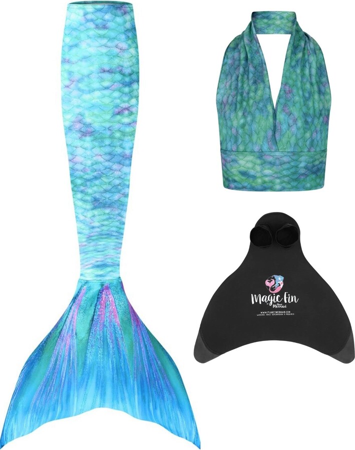Mermaid Planet Woman's 3 Piece Vivid Colour Swimming Mermaid Tail ...