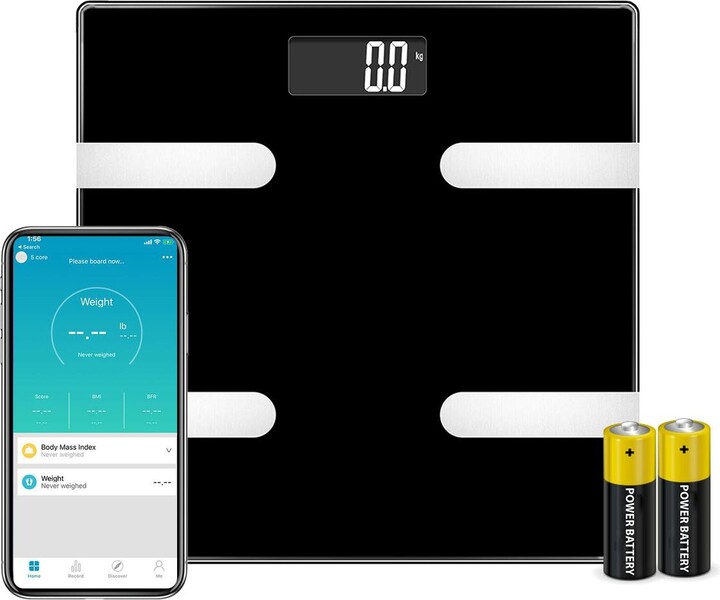 5 Core Bathroom Scale for Body Weight Smart Battery Powered Digital ...