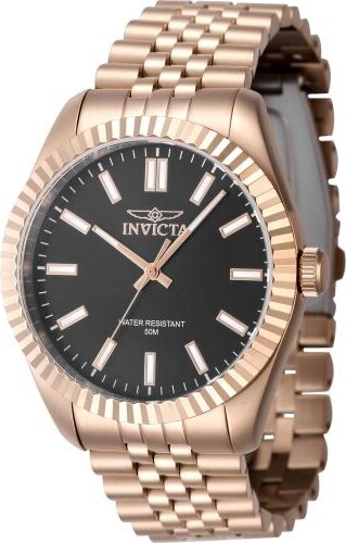 Invicta Men's 47492 Specialty Quartz 3 Hand Black Dial Watch ...