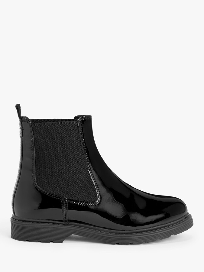 KIN Paxton Leather Stitch Detail Chelsea Boots, Gloss Black - ShopStyle