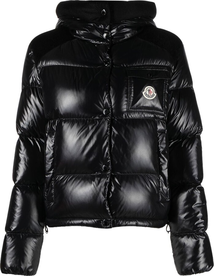 Moncler Logo-Patch Hooded Padded Jacket - ShopStyle Down & Puffer Coats