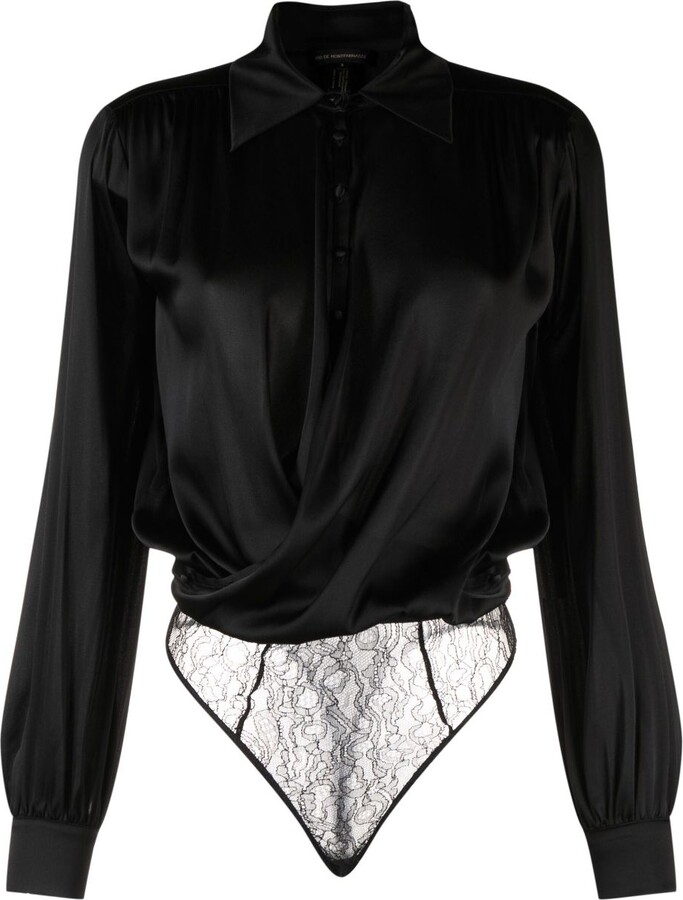 Kiki De Montparnasse Black Crossover Bodysuit Shopstyle Shapewear