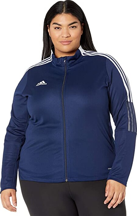 adidas Plus Size Tiro 21 Track Jacket (Team Navy Blue) Women's Clothing ...