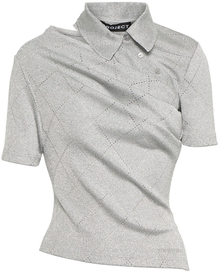 Y/Project Twisted double collar polo shirt - ShopStyle