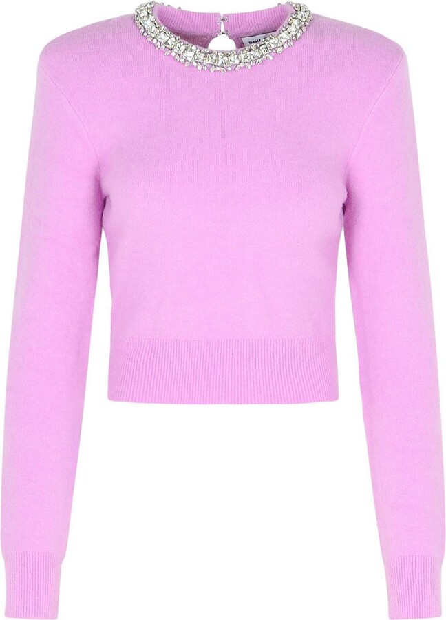 Self-Portrait Pink Viscose Blend Sweater - ShopStyle