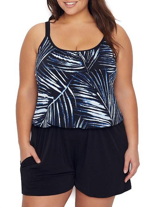 Maxine Of Hollywood Plus Size Moonlight One-Piece Romper - ShopStyle