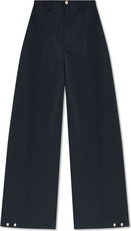 Loewe Logo Patch Wide Leg Trousers - ShopStyle